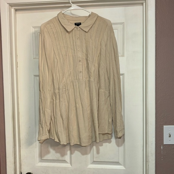 torrid | Tops | Torrid Long Sleeve Emma Pin Tuck Babydoll Shirt | Poshmark